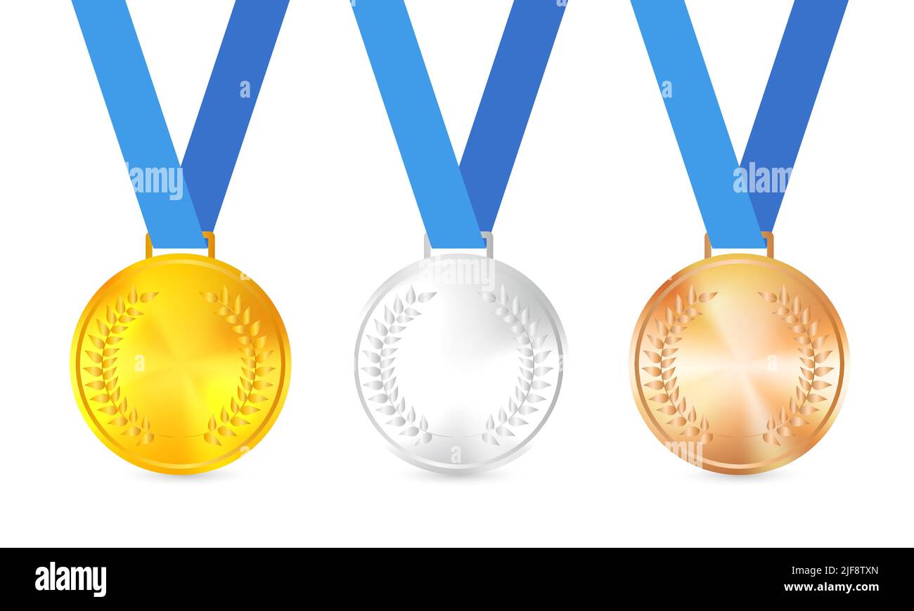 Medal vector set. Gold medal, silver medal, bronze medal Stock Vector ...