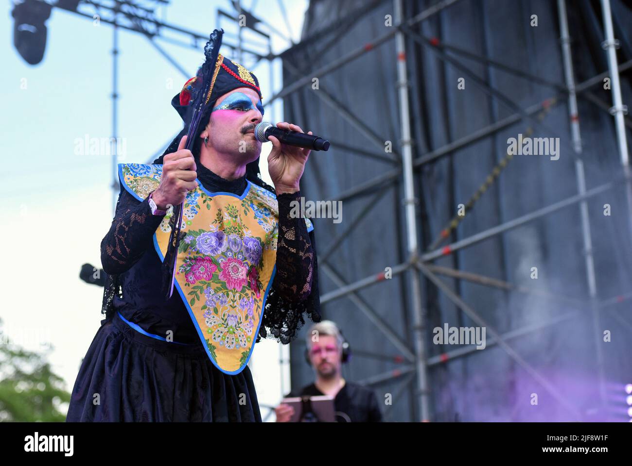 The Spanish singer Rodrigo Cuevas seen during his performance at the ...