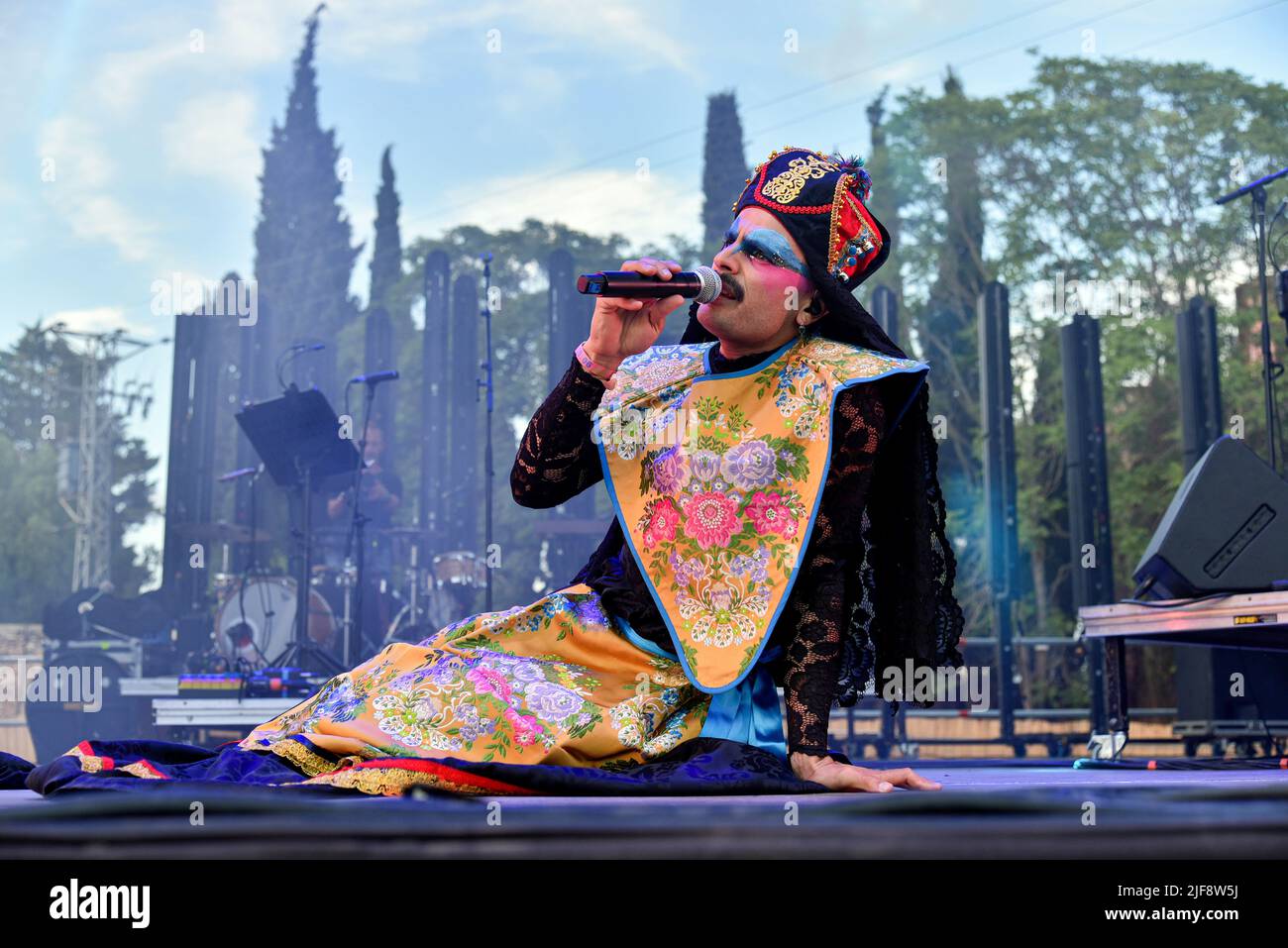The Spanish singer Rodrigo Cuevas seen during his performance at the ...