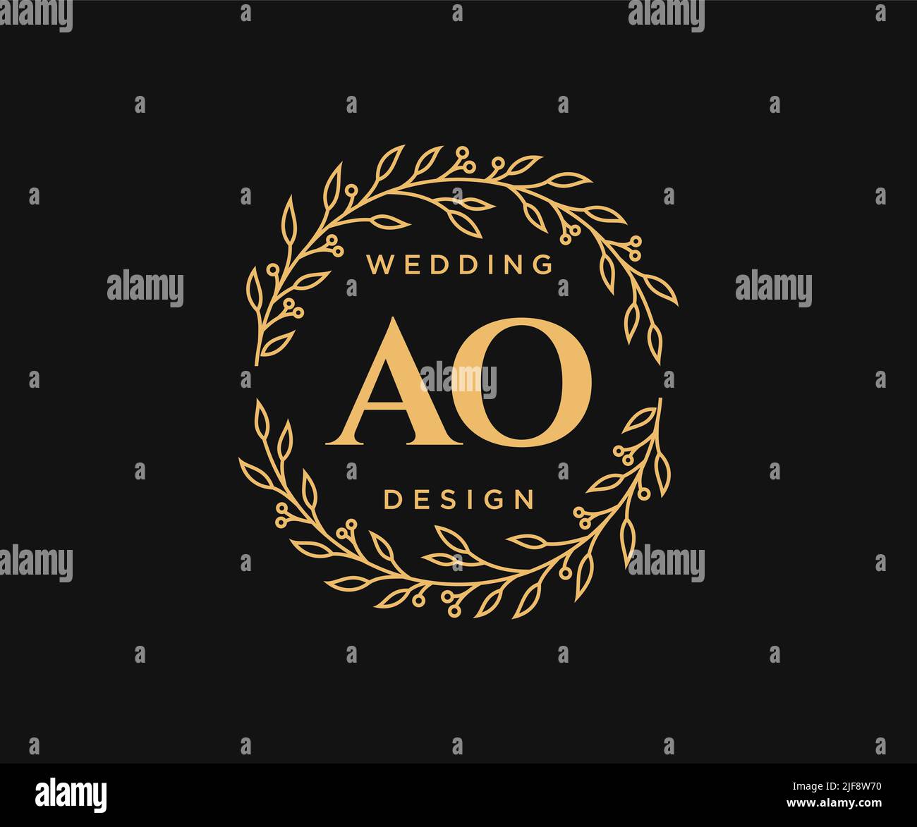 AO Initials letter Wedding monogram logos collection, hand drawn modern ...