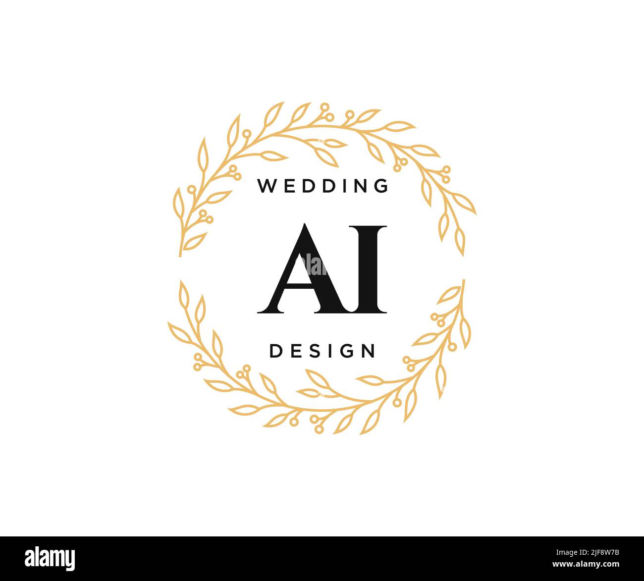 AI Initials letter Wedding monogram logos collection, hand drawn modern ...