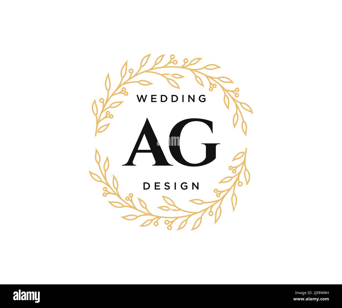 AG Initials letter Wedding monogram logos collection, hand drawn modern ...