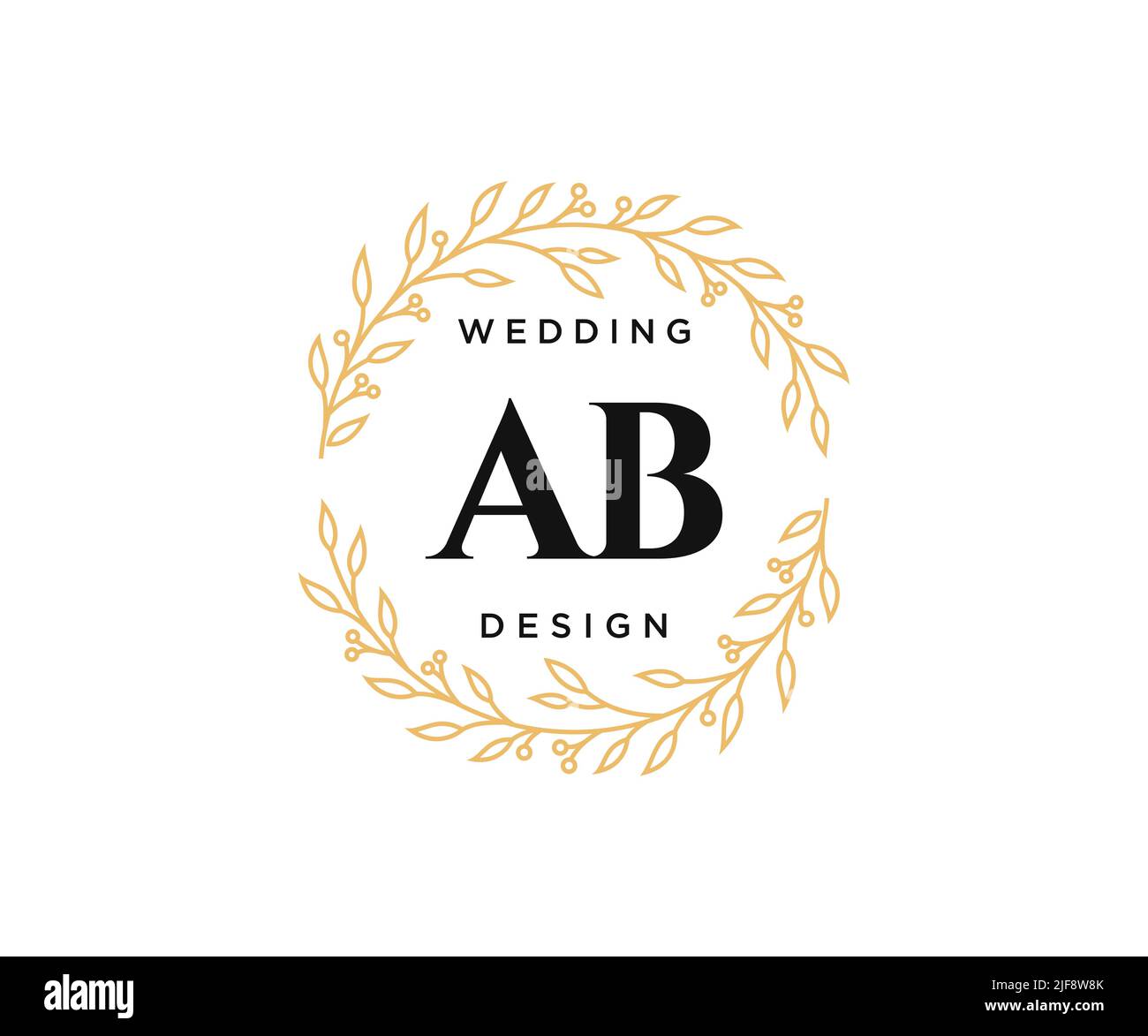 AB Initials letter Wedding monogram logos collection, hand drawn modern ...