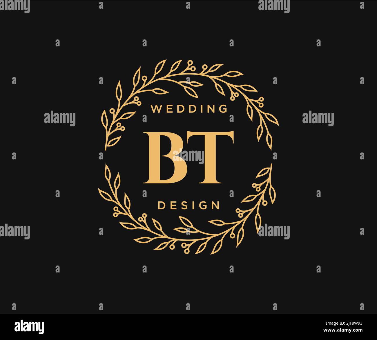 BT Initials letter Wedding monogram logos collection, hand drawn modern ...