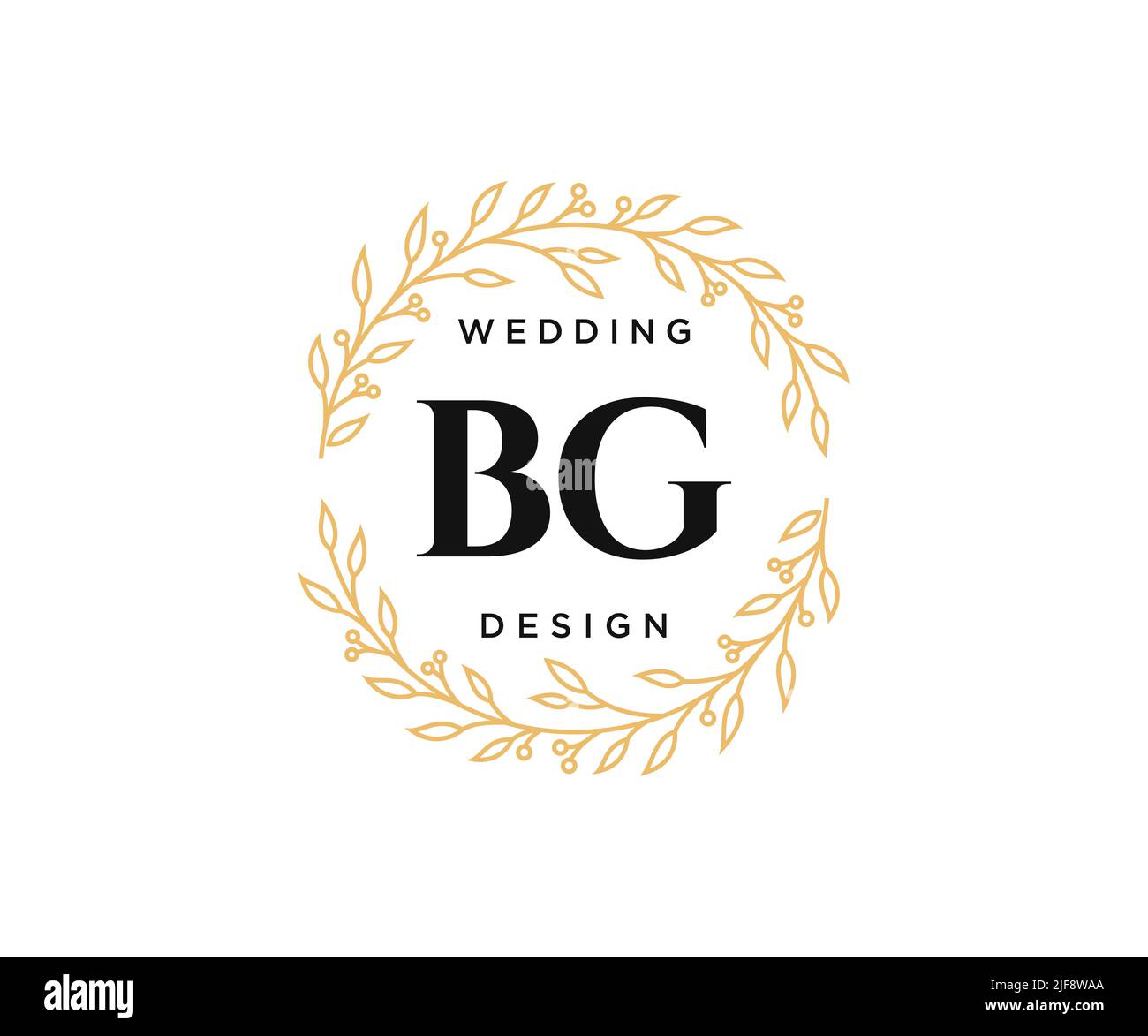 BG Initials letter Wedding monogram logos collection, hand drawn modern ...