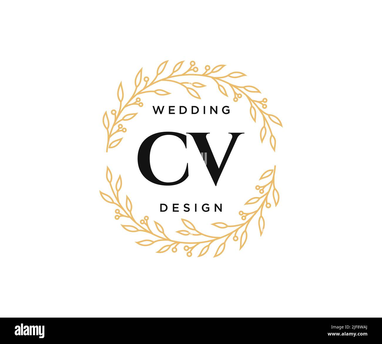 CV Initials letter Wedding monogram logos collection, hand drawn modern ...