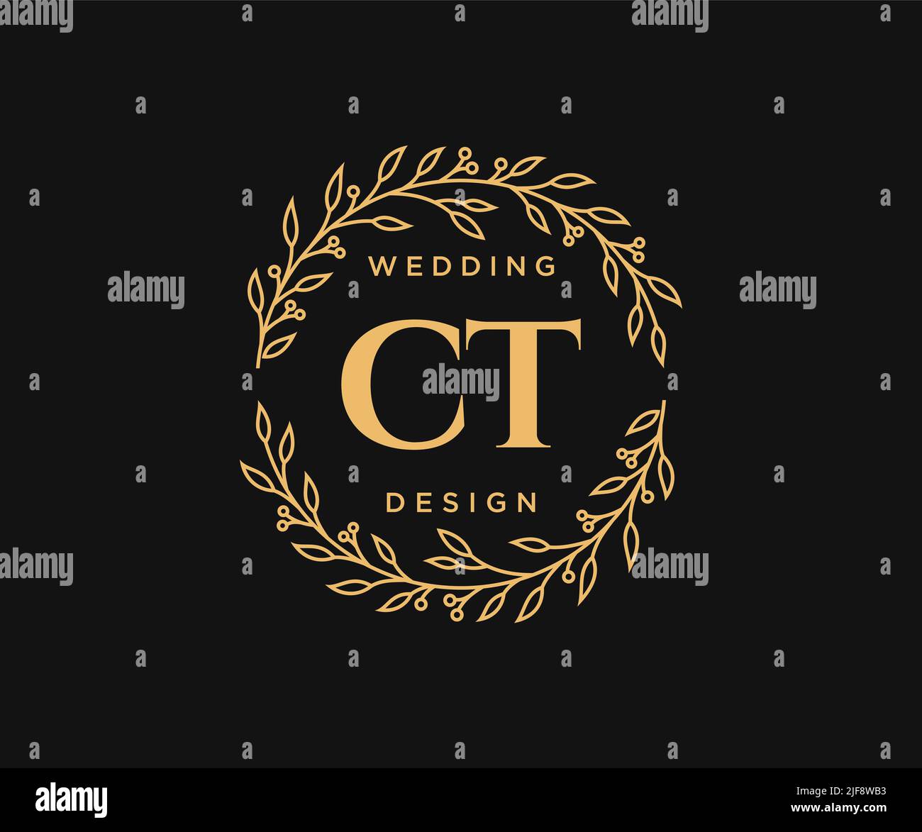 CT Initials letter Wedding monogram logos collection, hand drawn modern ...