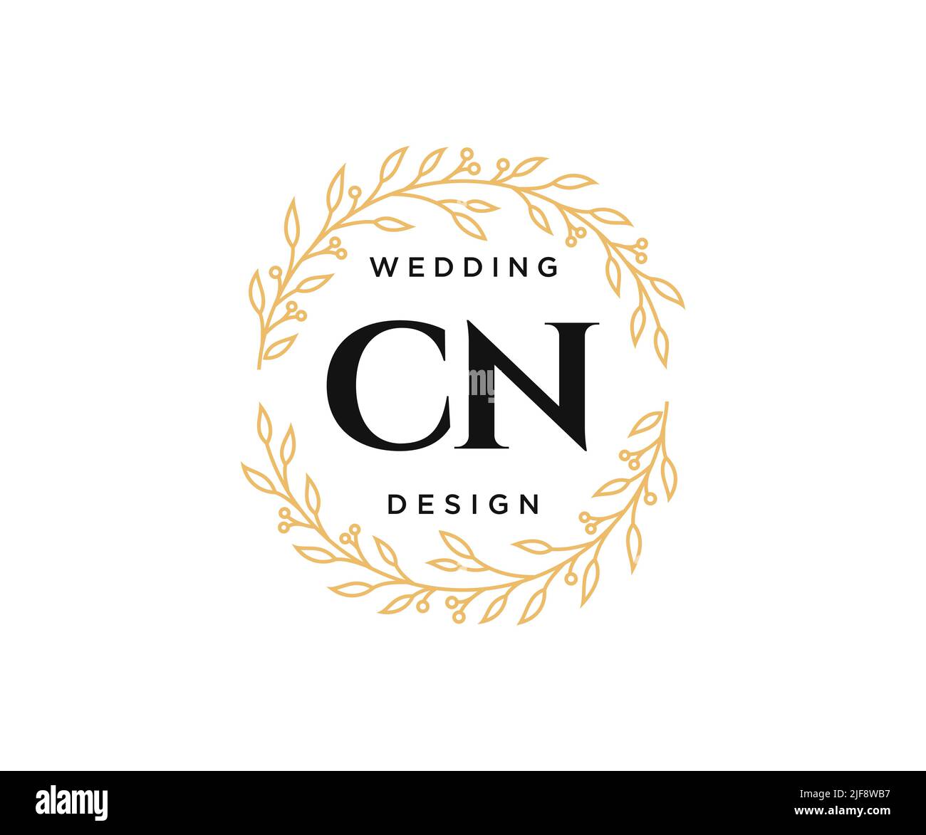 CN Initials letter Wedding monogram logos collection, hand drawn modern ...