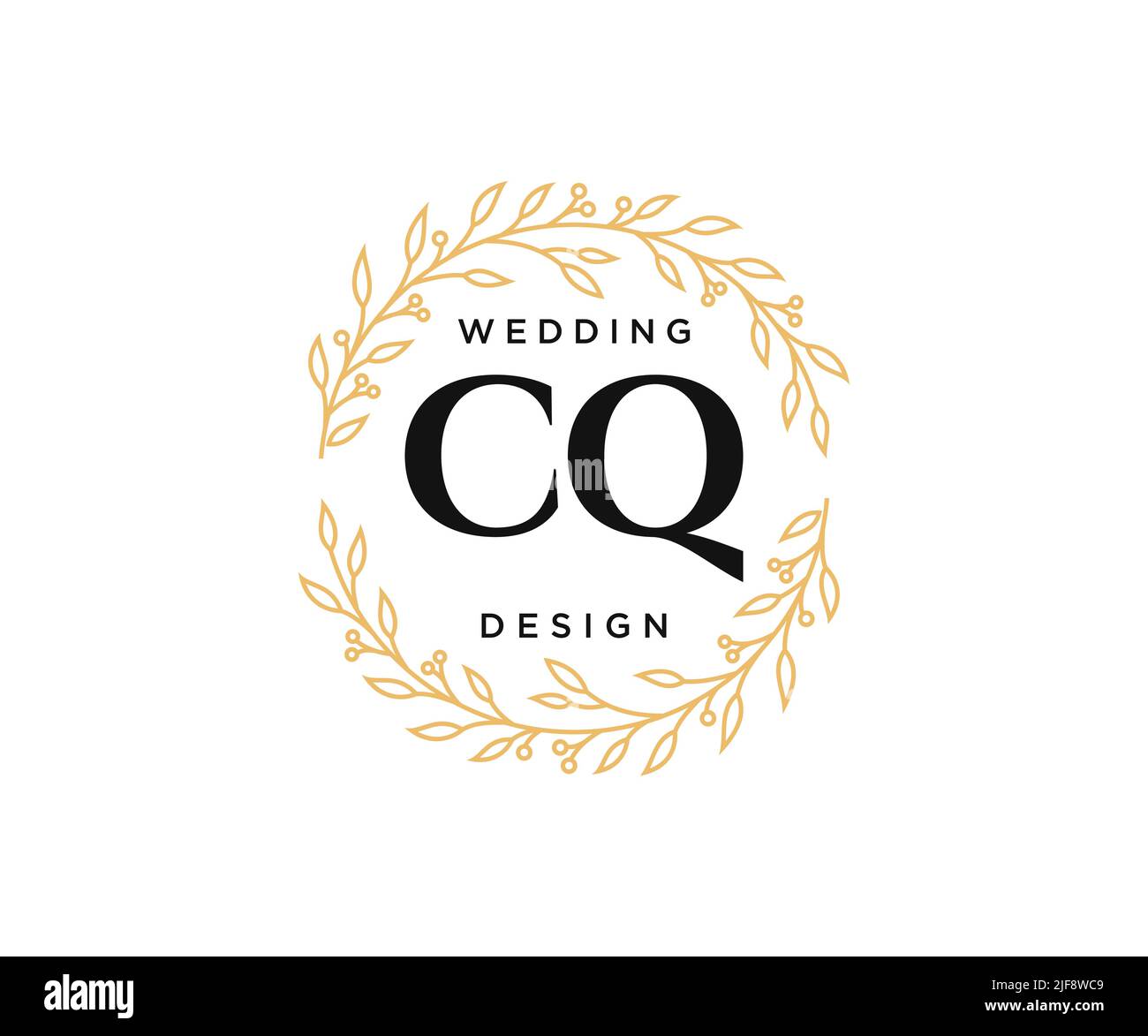 CQ Initials letter Wedding monogram logos collection, hand drawn modern ...