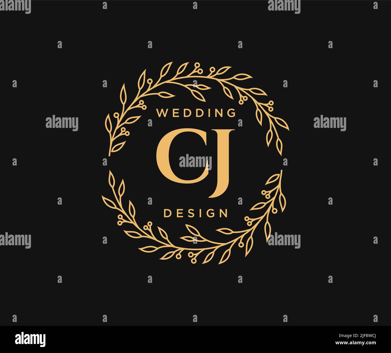 CJ Initials letter Wedding monogram logos collection, hand drawn modern ...