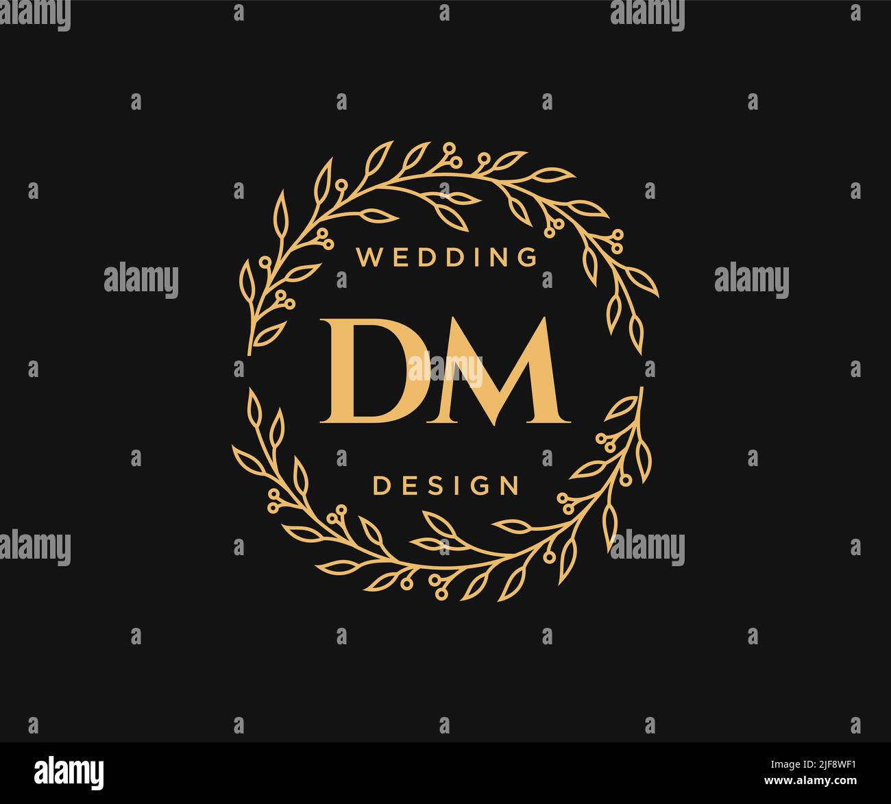 DM Initials letter Wedding monogram logos collection, hand drawn modern ...