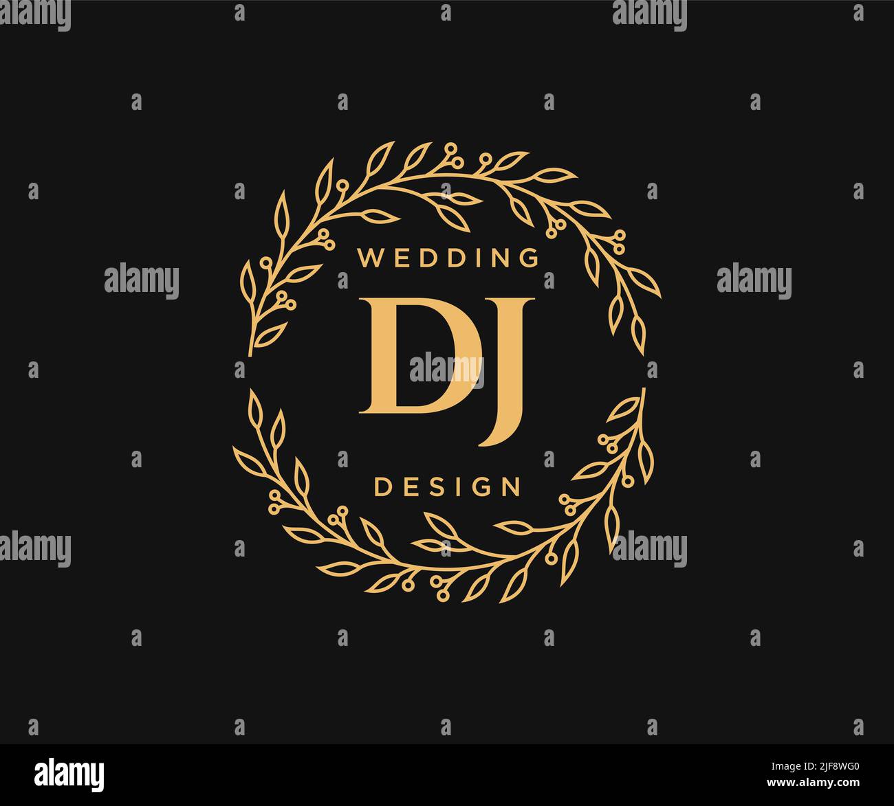 DJ Initials letter Wedding monogram logos collection, hand drawn modern ...