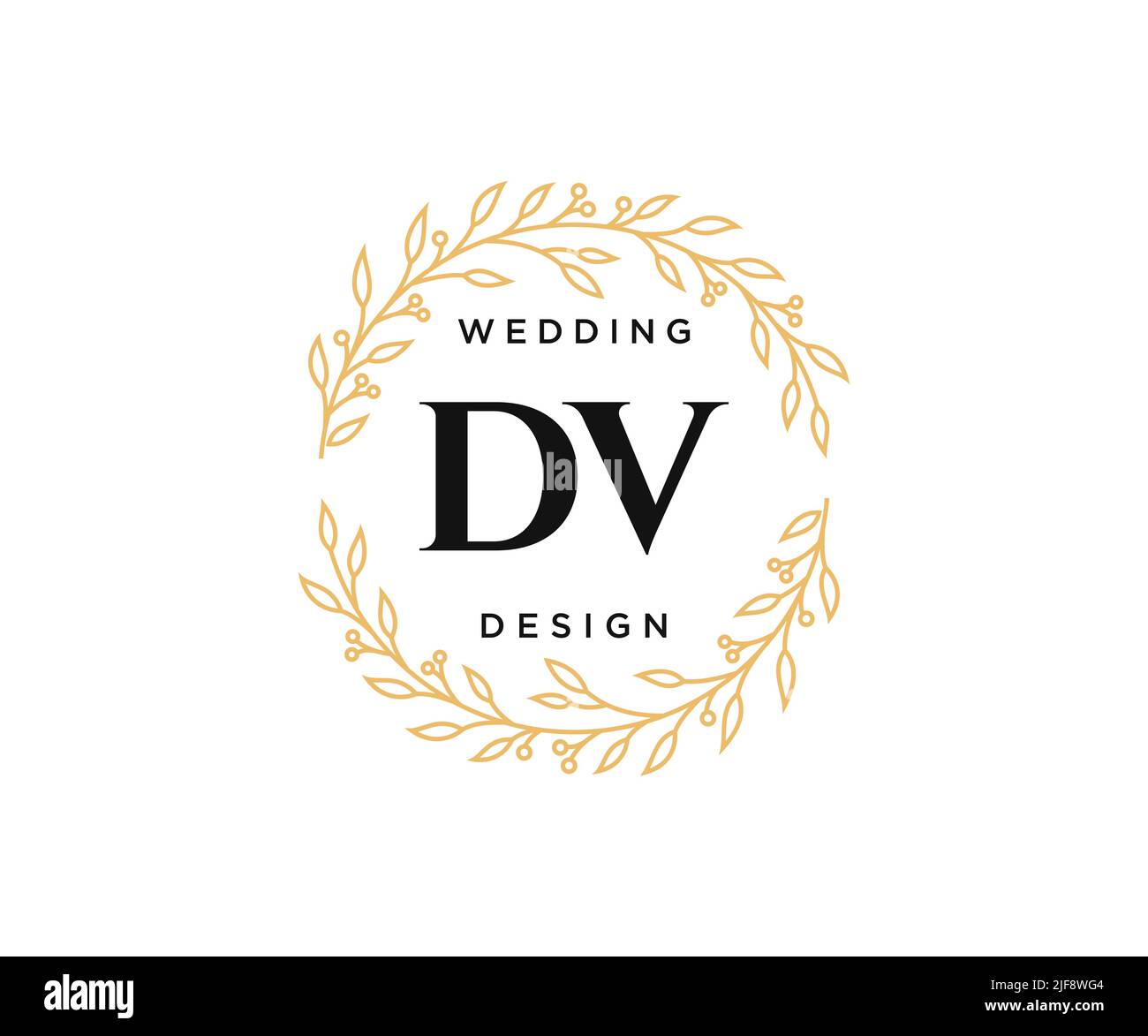 DV Initials letter Wedding monogram logos collection, hand drawn modern ...