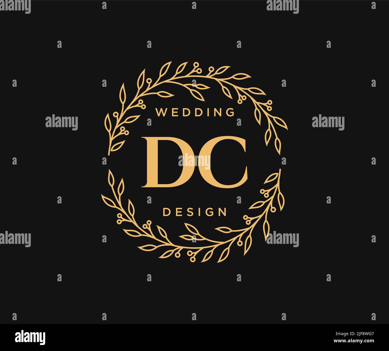 DC Initials letter Wedding monogram logos collection, hand drawn modern ...