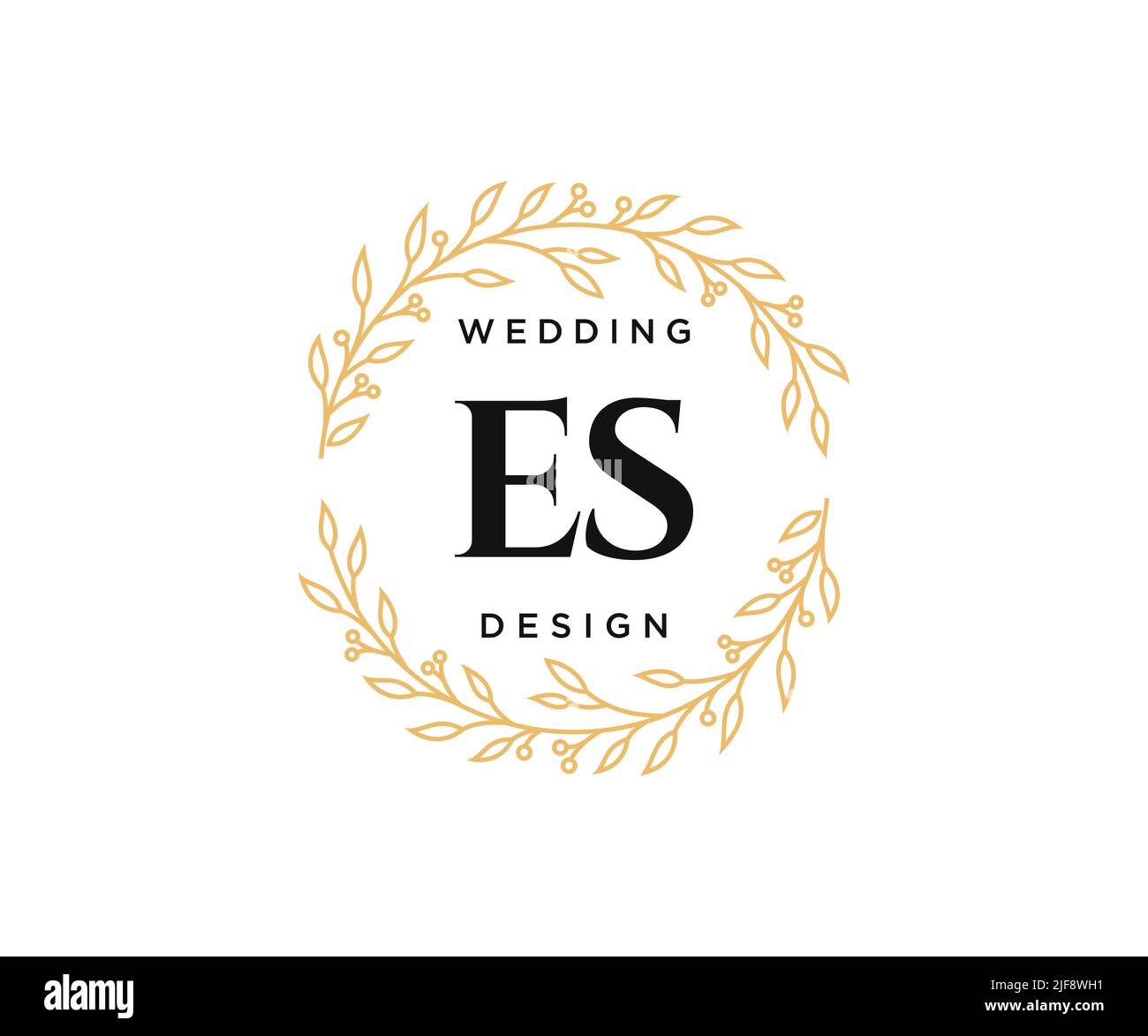 ES Initials letter Wedding monogram logos collection, hand drawn modern ...