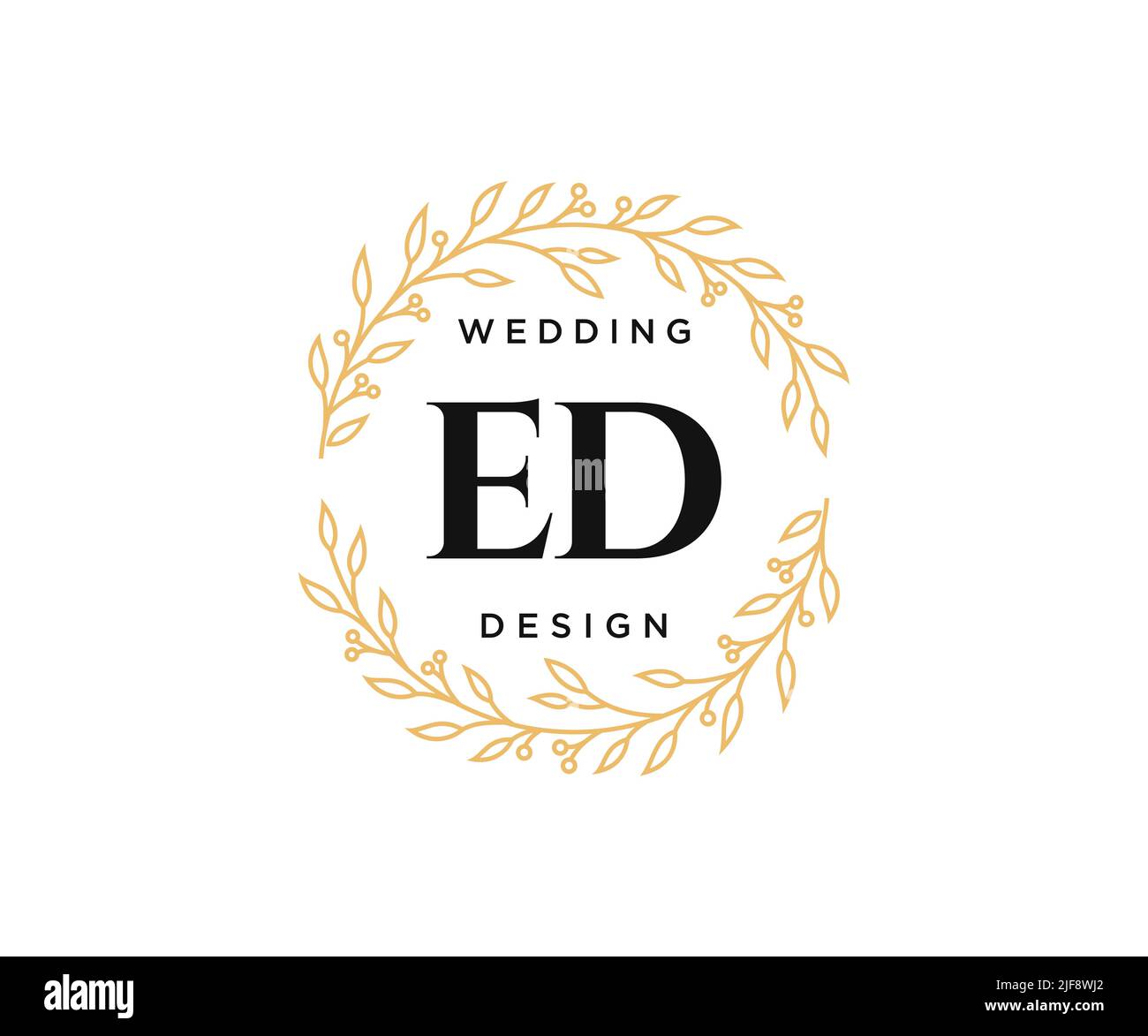 ED Initials letter Wedding monogram logos collection, hand drawn modern ...