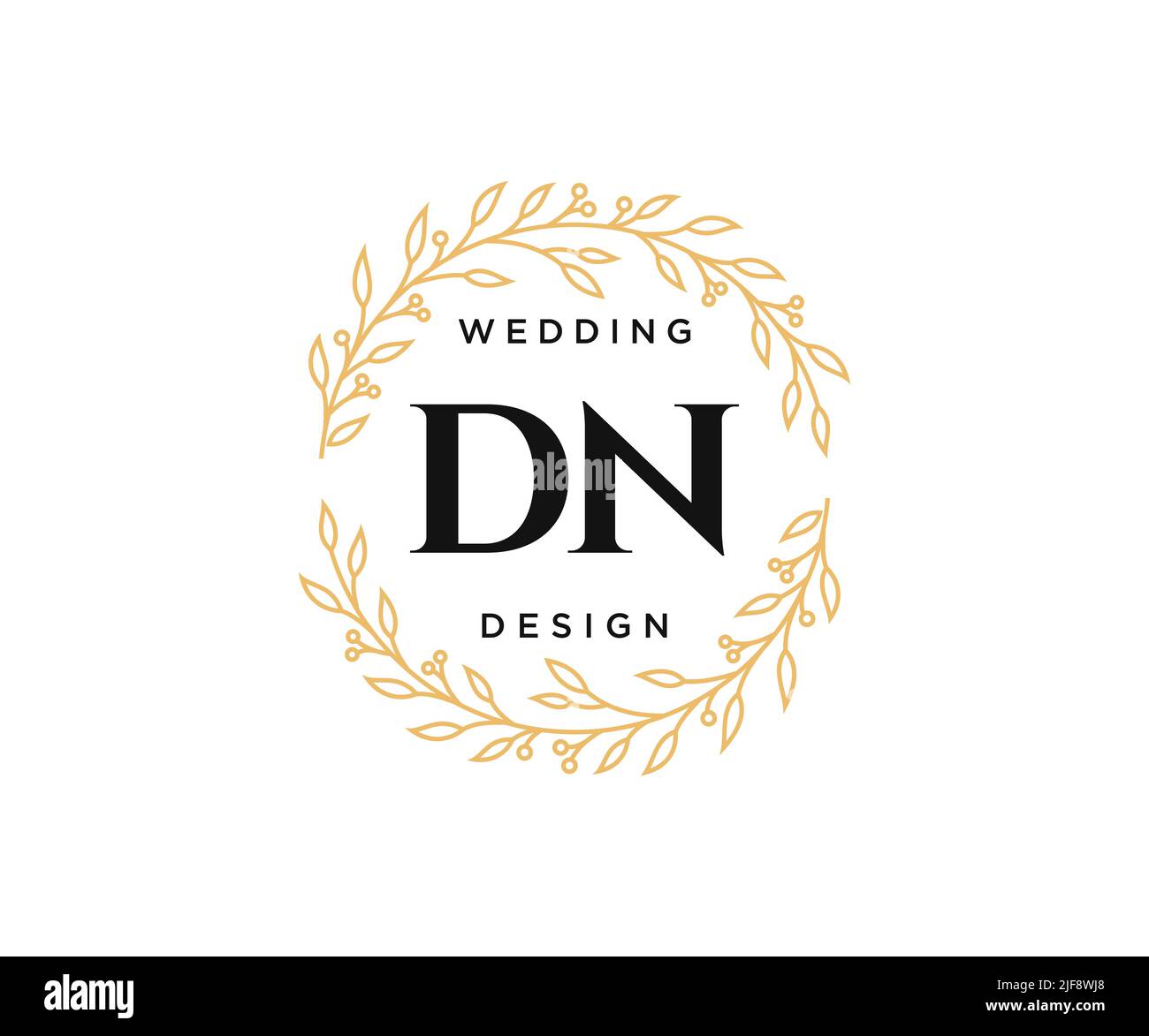 DN Initials letter Wedding monogram logos collection, hand drawn modern ...