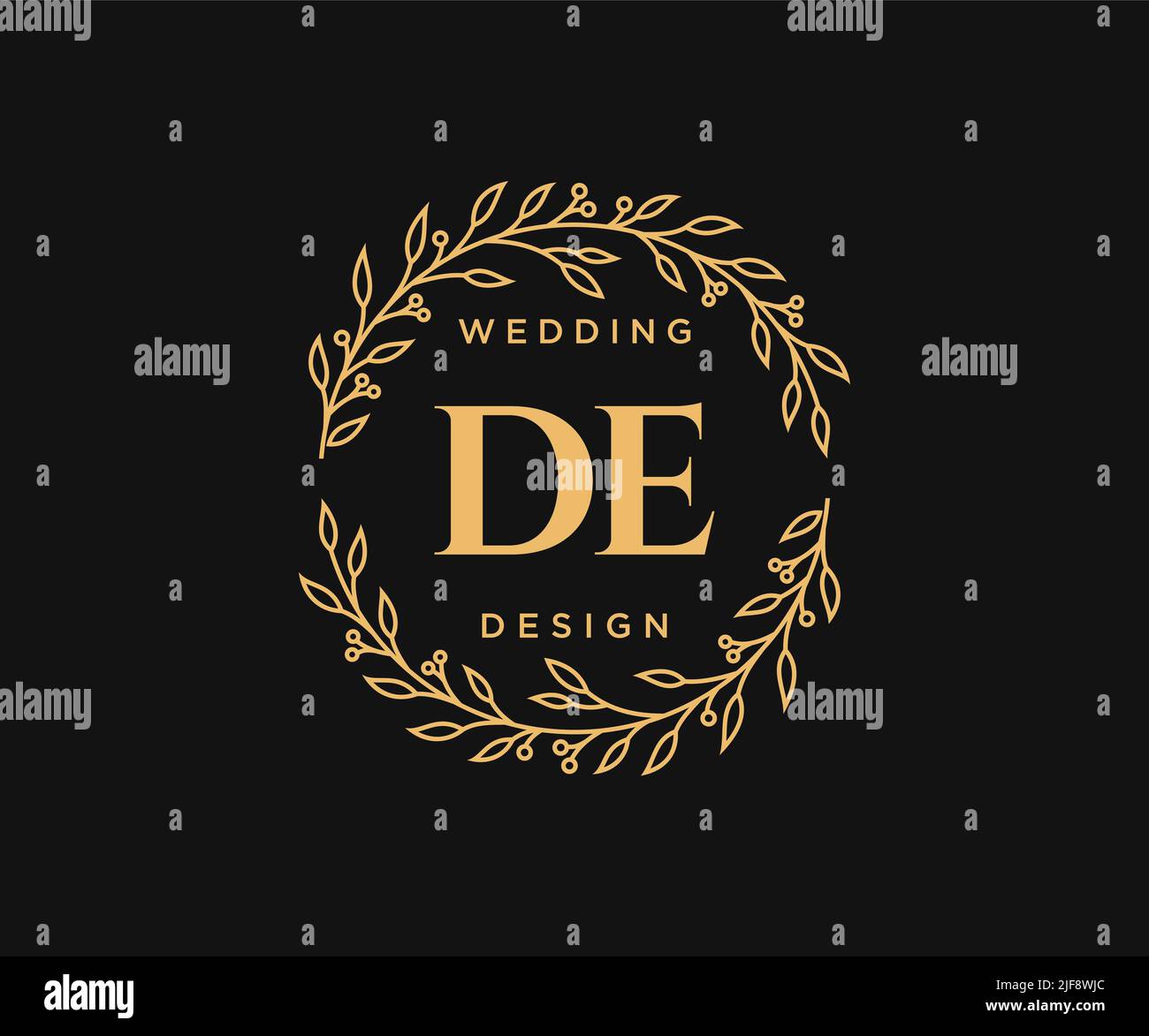 DE Initials letter Wedding monogram logos collection, hand drawn modern ...
