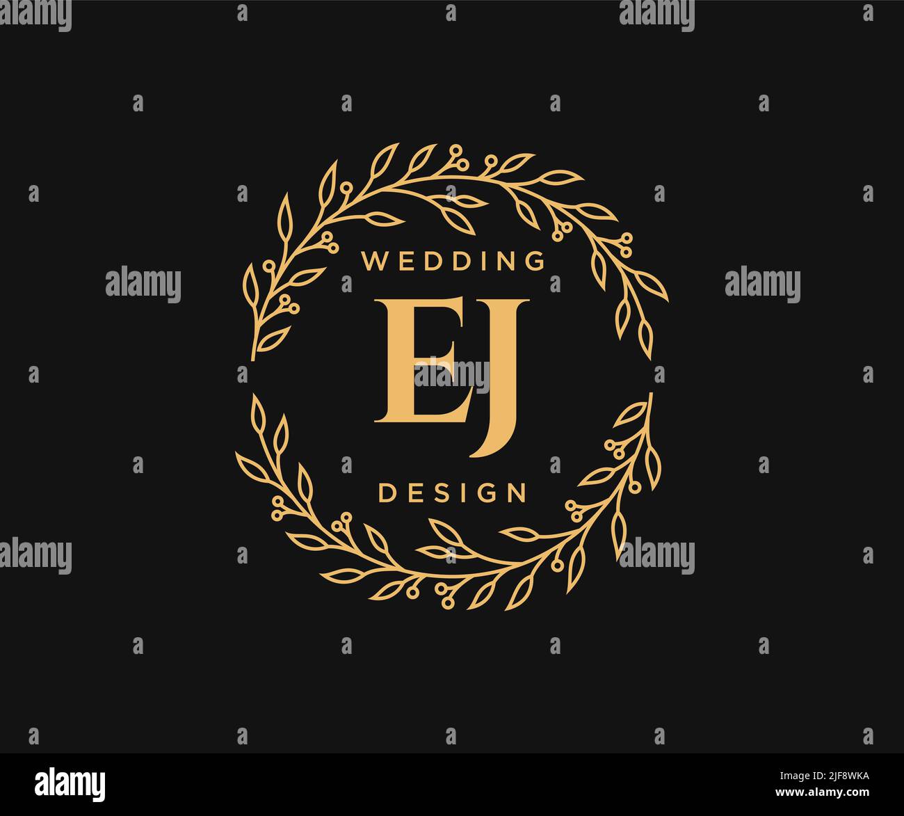 EJ Initials letter Wedding monogram logos collection, hand drawn modern ...