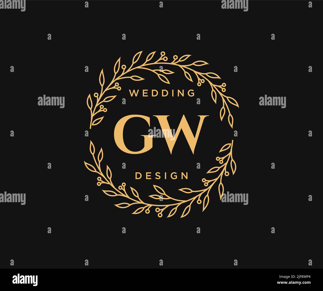 GW Initials letter Wedding monogram logos collection, hand drawn modern ...