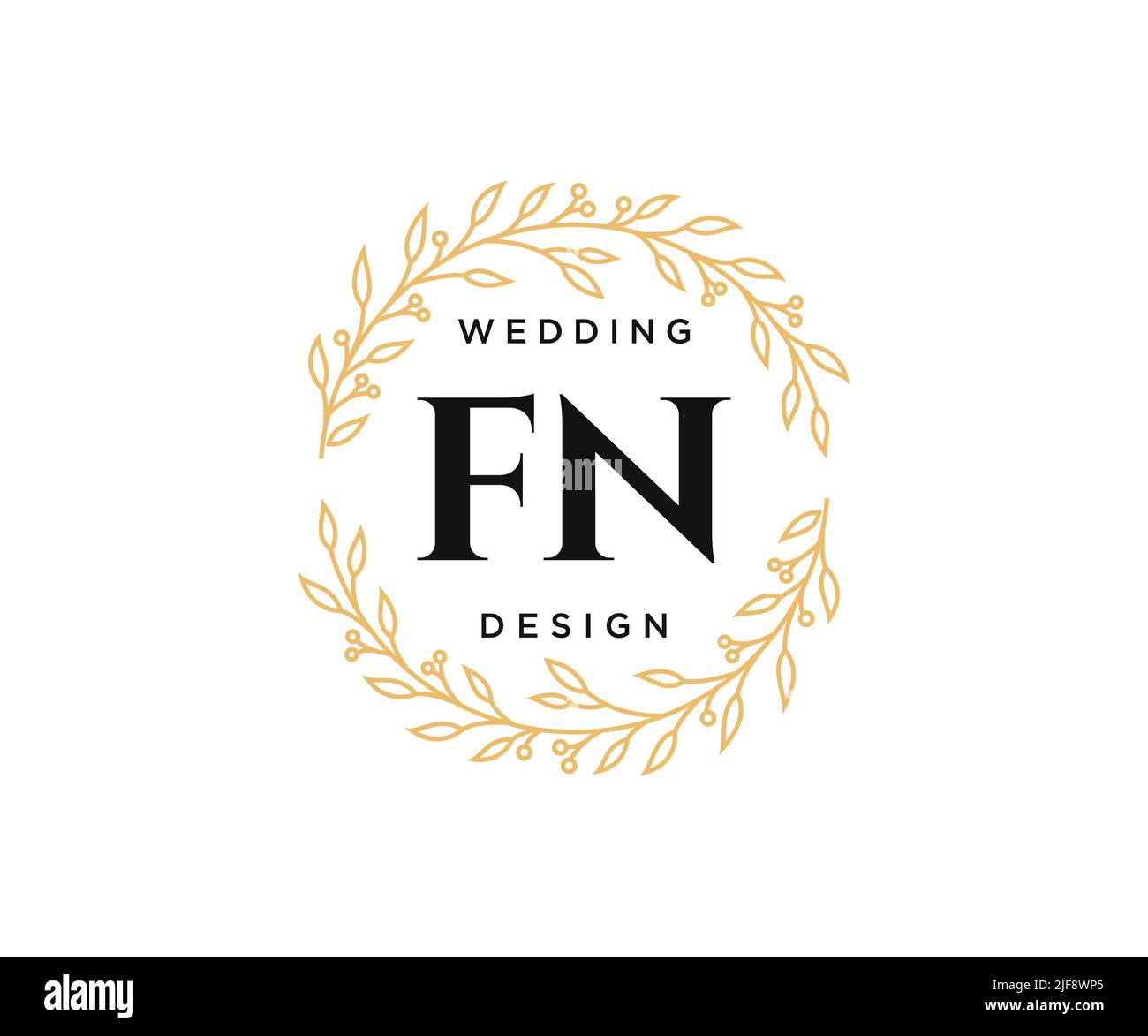 FN Initials letter Wedding monogram logos collection, hand drawn modern ...