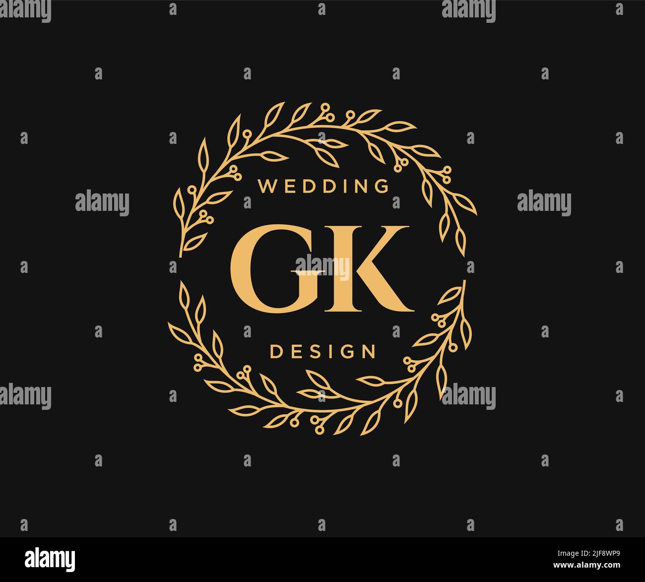 GK Initials letter Wedding monogram logos collection, hand drawn modern ...