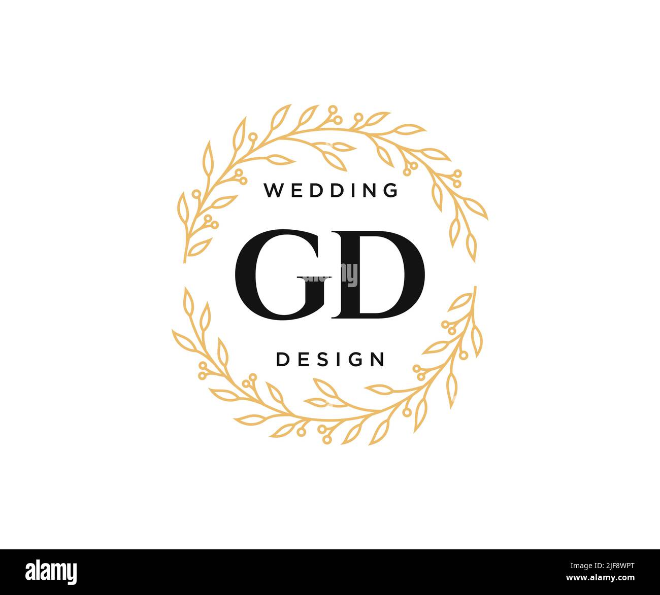GD Initials letter Wedding monogram logos collection, hand drawn modern ...