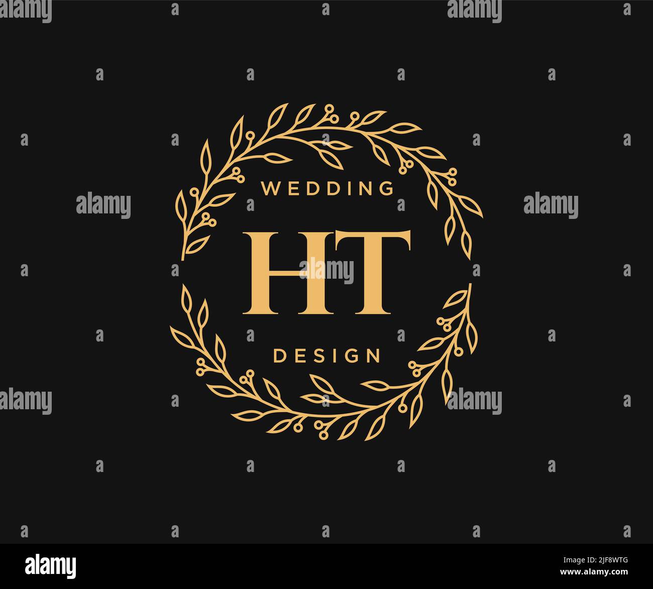 HT Initials letter Wedding monogram logos collection, hand drawn modern minimalistic and floral ...