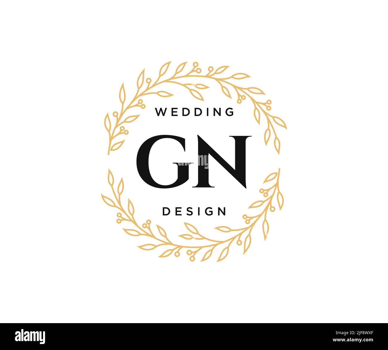 GN Initials letter Wedding monogram logos collection, hand drawn modern ...