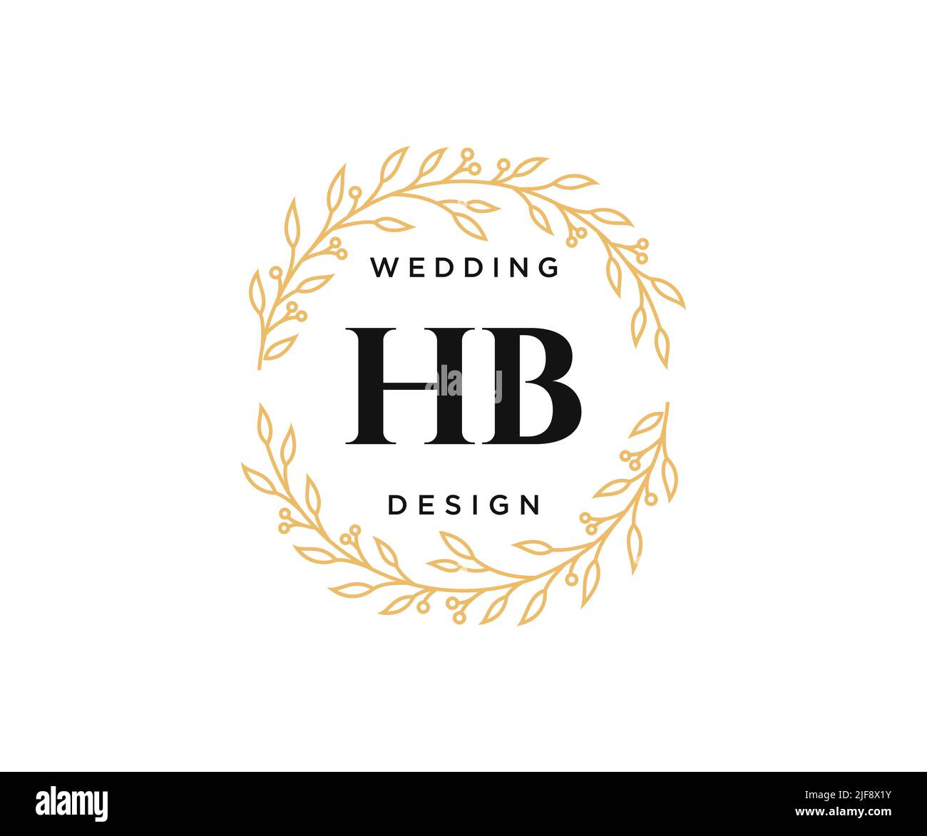 HB Initials letter Wedding monogram logos collection, hand drawn modern ...