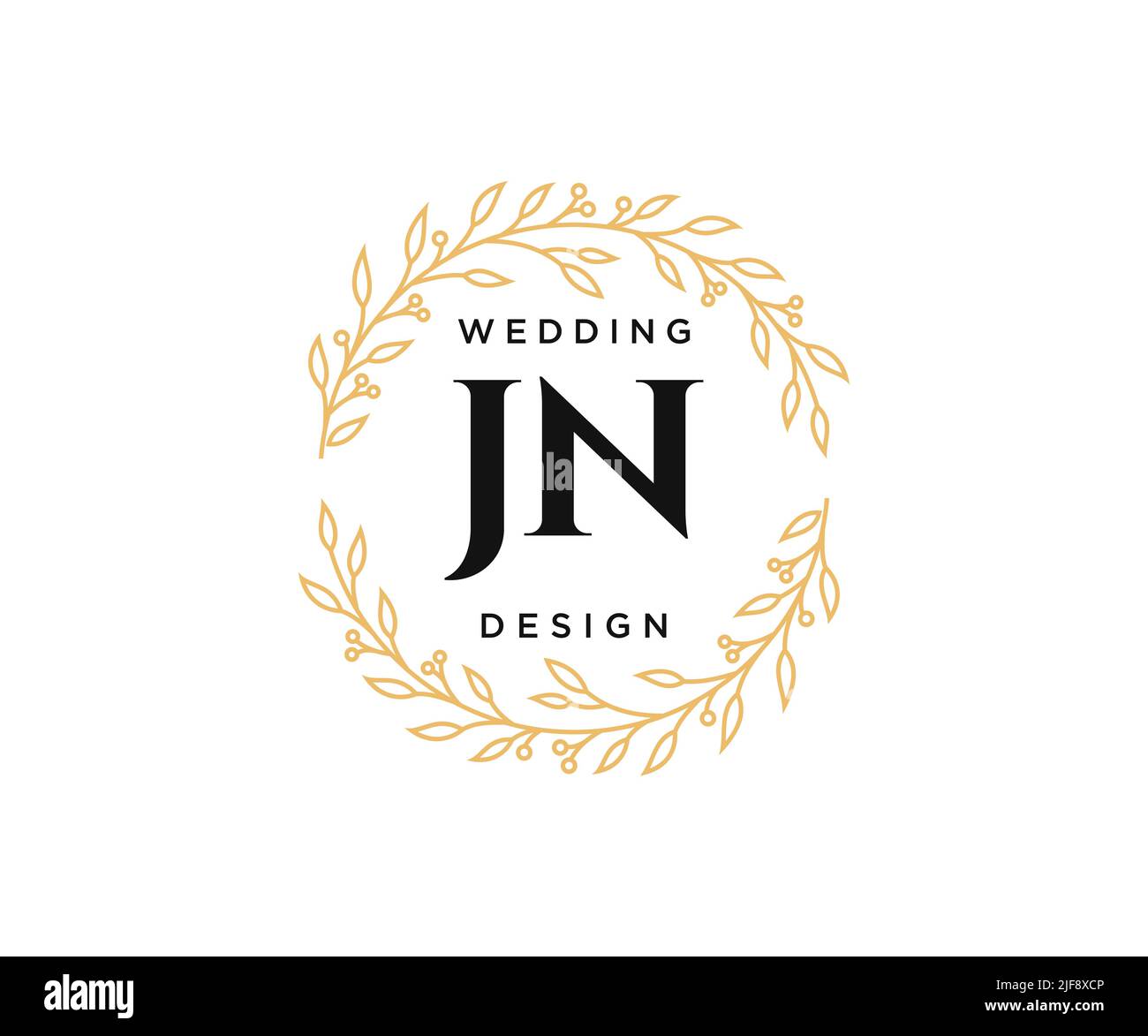 JN Initials letter Wedding monogram logos collection, hand drawn modern ...