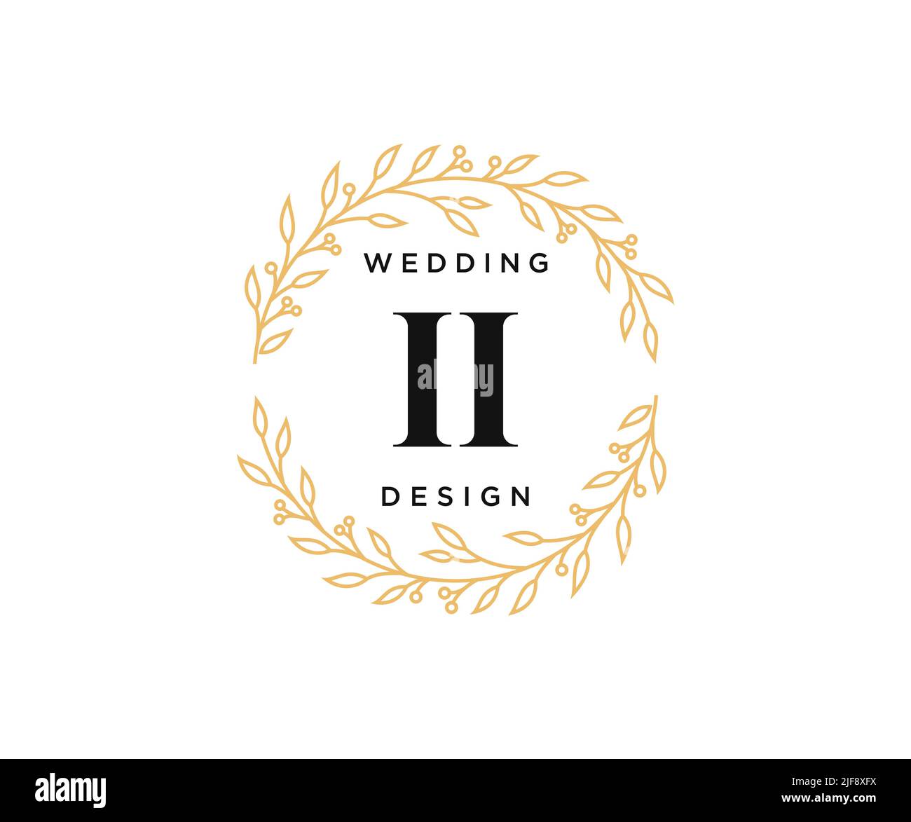 II Initials letter Wedding monogram logos collection, hand drawn modern ...