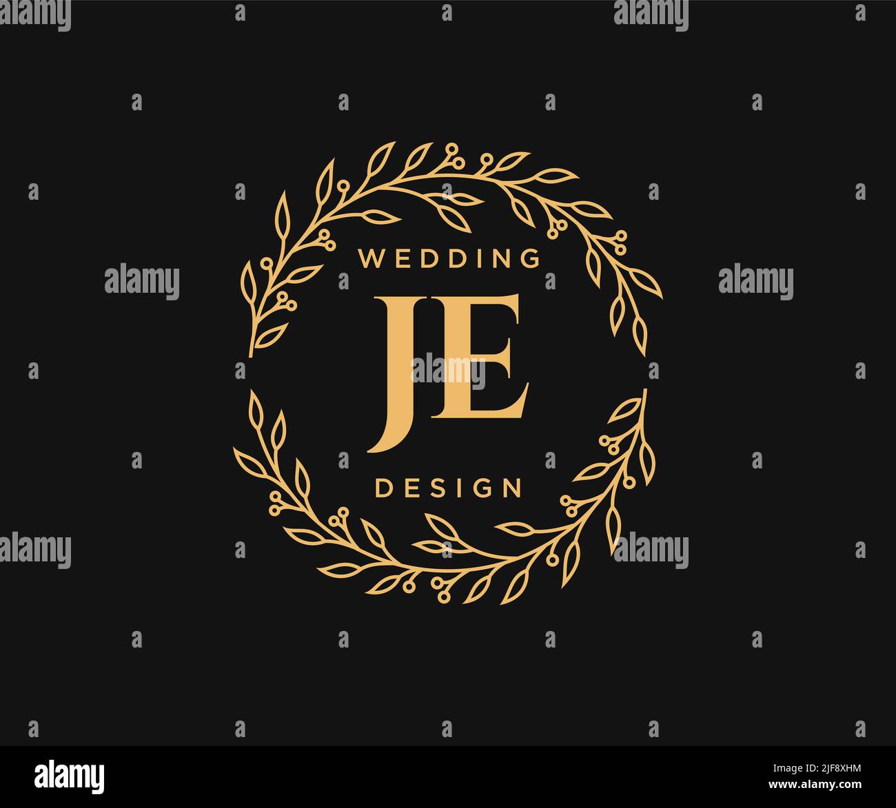 JE Initials letter Wedding monogram logos collection, hand drawn modern ...