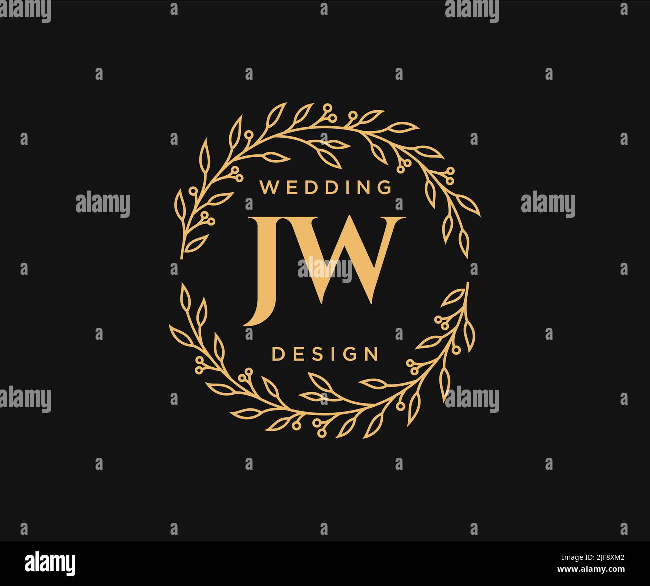 JW Initials letter Wedding monogram logos collection, hand drawn modern ...