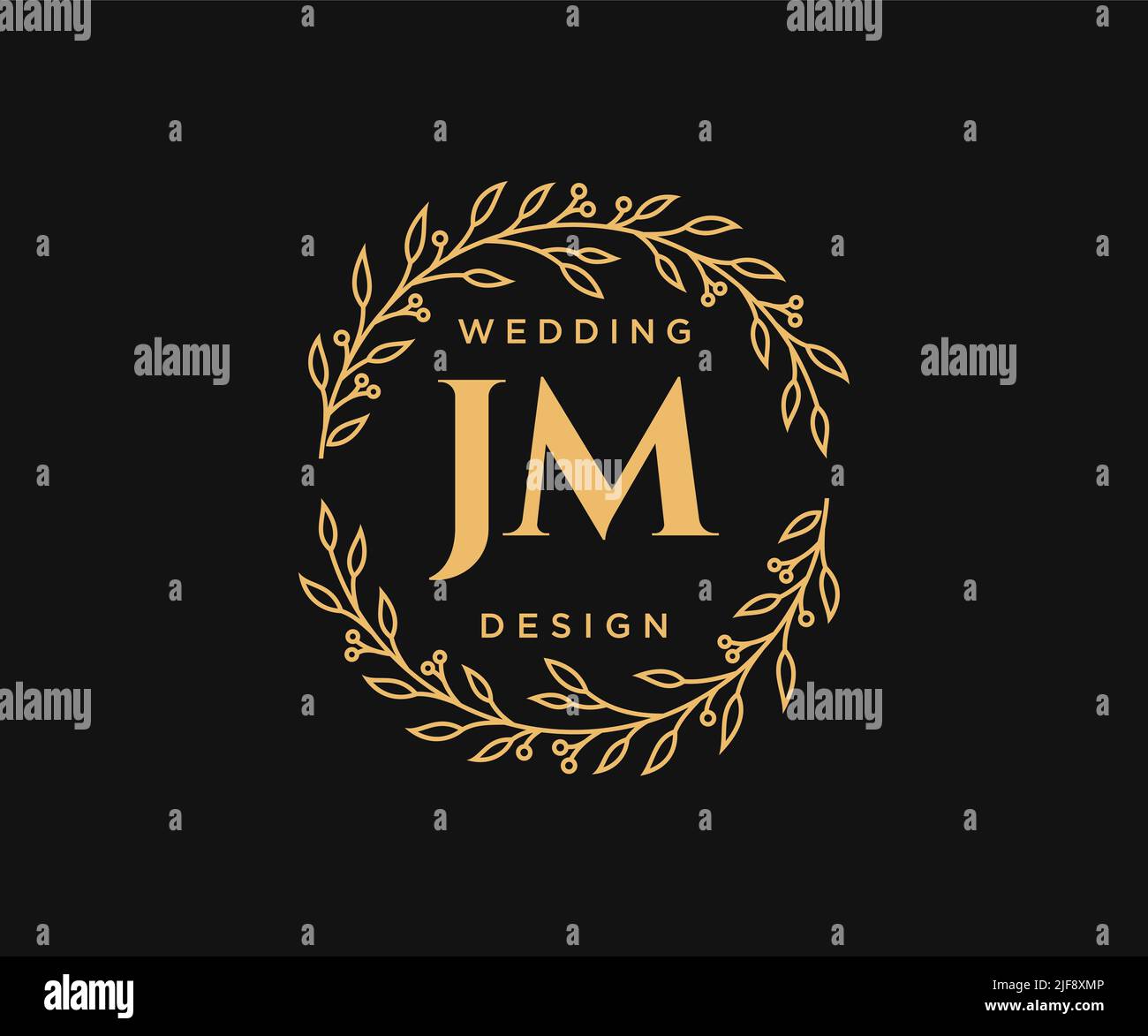JM Initials letter Wedding monogram logos collection, hand drawn modern ...