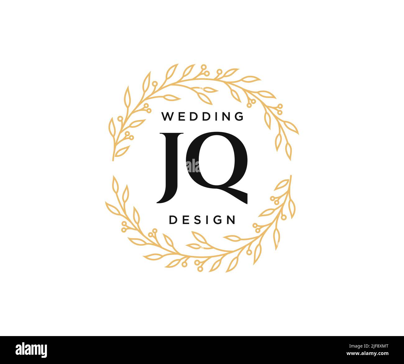 JQ Initials letter Wedding monogram logos collection, hand drawn modern ...