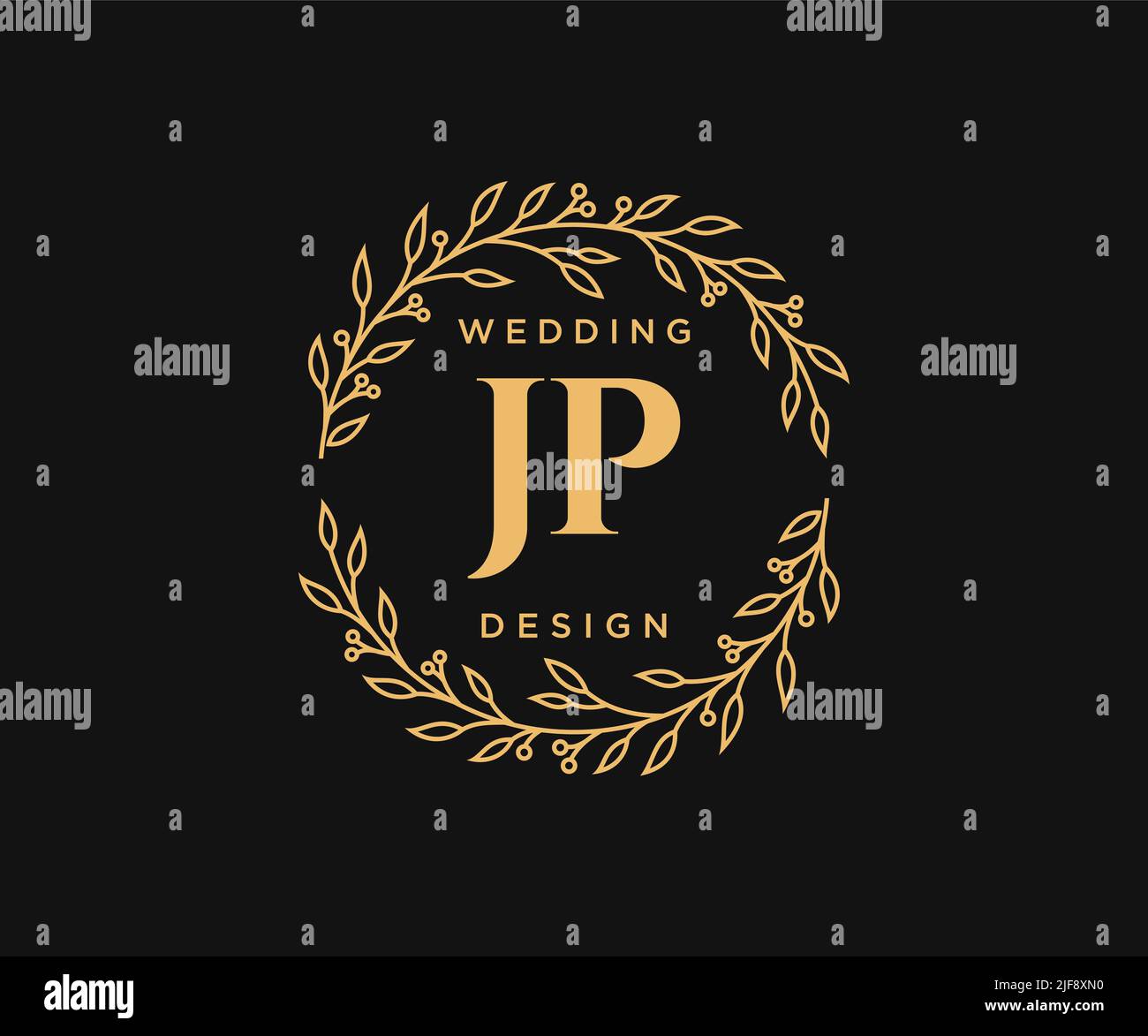 JP Initials letter Wedding monogram logos collection, hand drawn modern ...