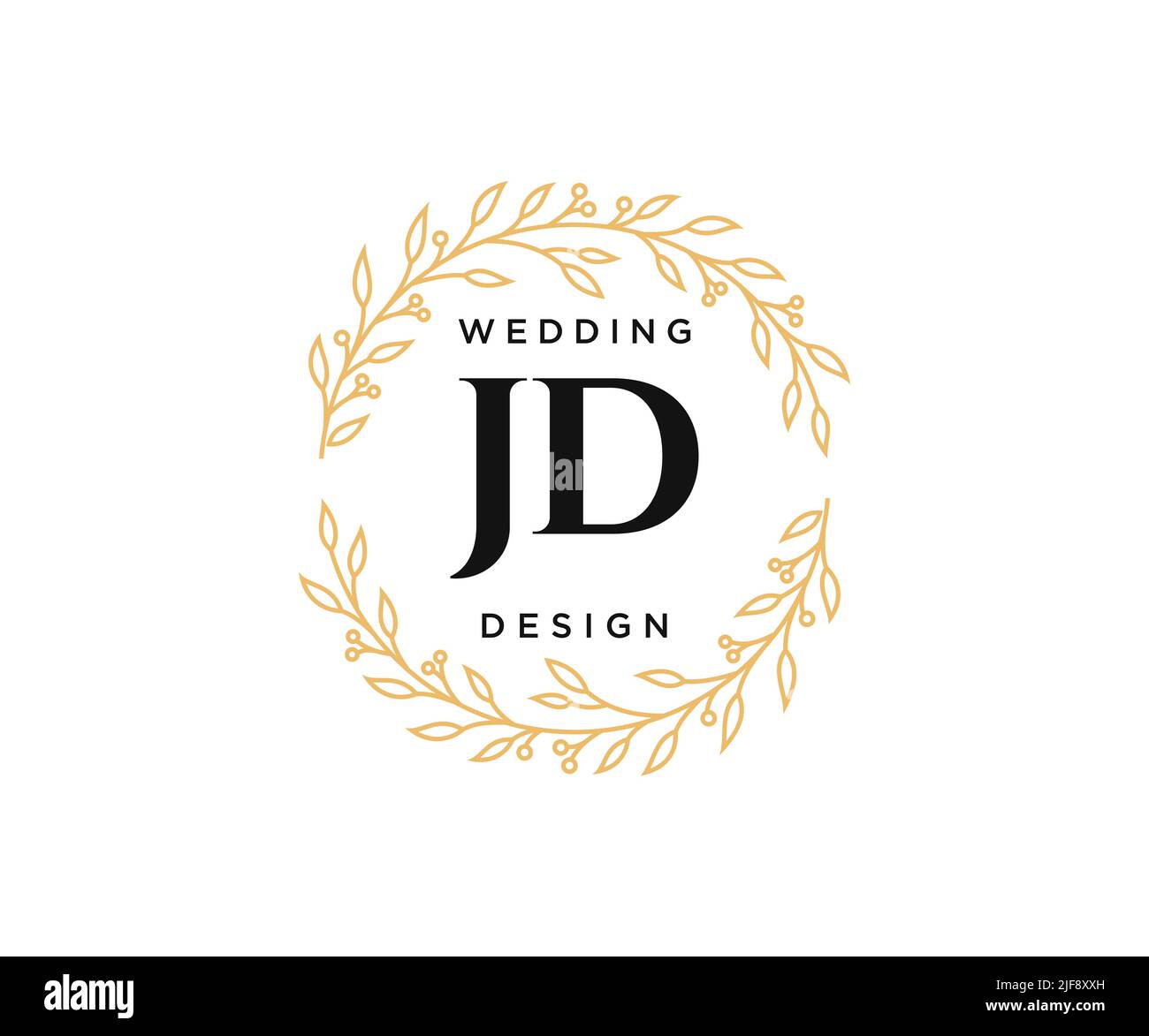 JD Initials letter Wedding monogram logos collection, hand drawn modern ...