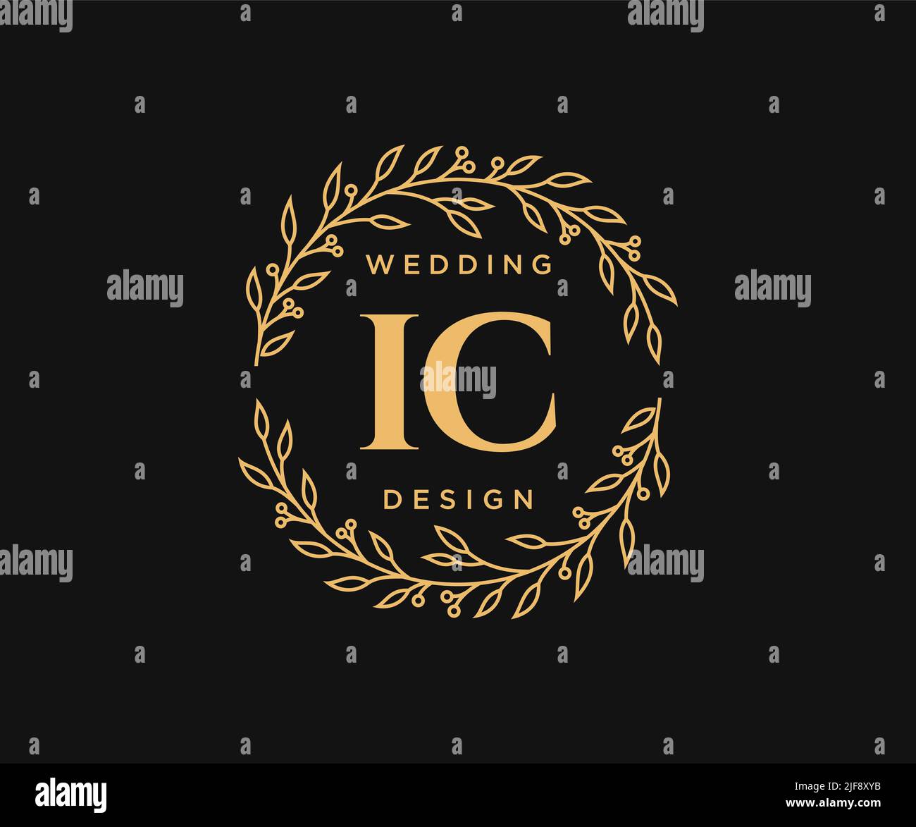 IC Initials letter Wedding monogram logos collection, hand drawn modern ...
