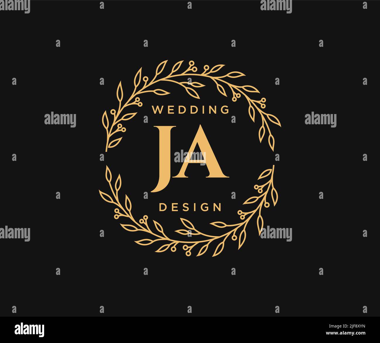 JA Initials letter Wedding monogram logos collection, hand drawn modern ...
