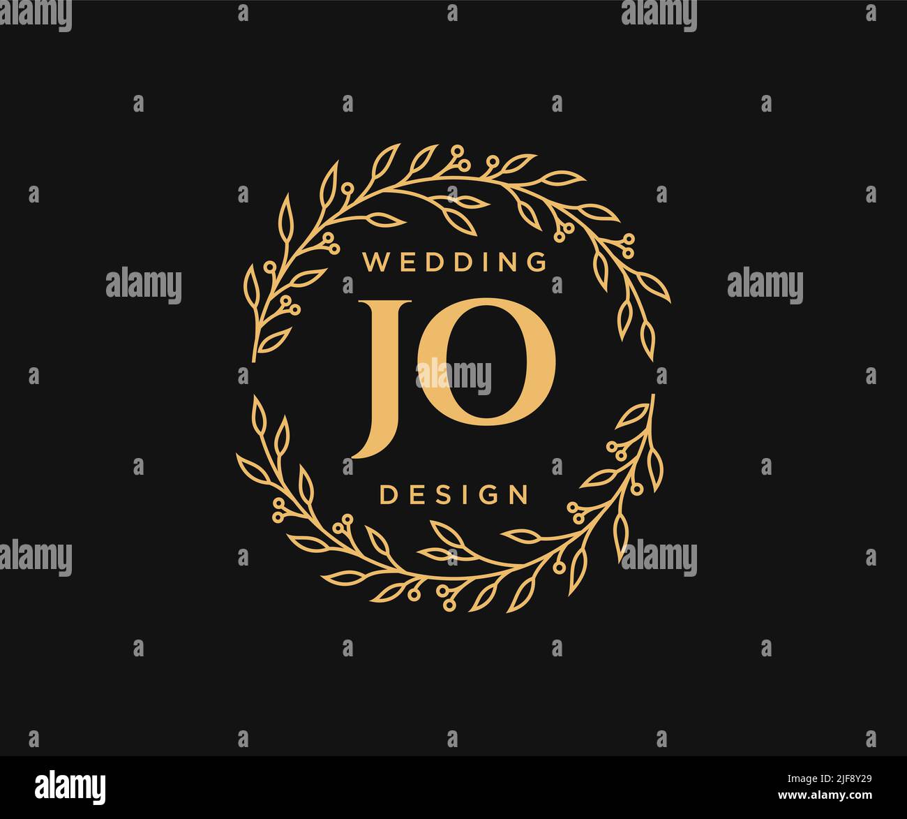 JO Initials letter Wedding monogram logos collection, hand drawn modern ...