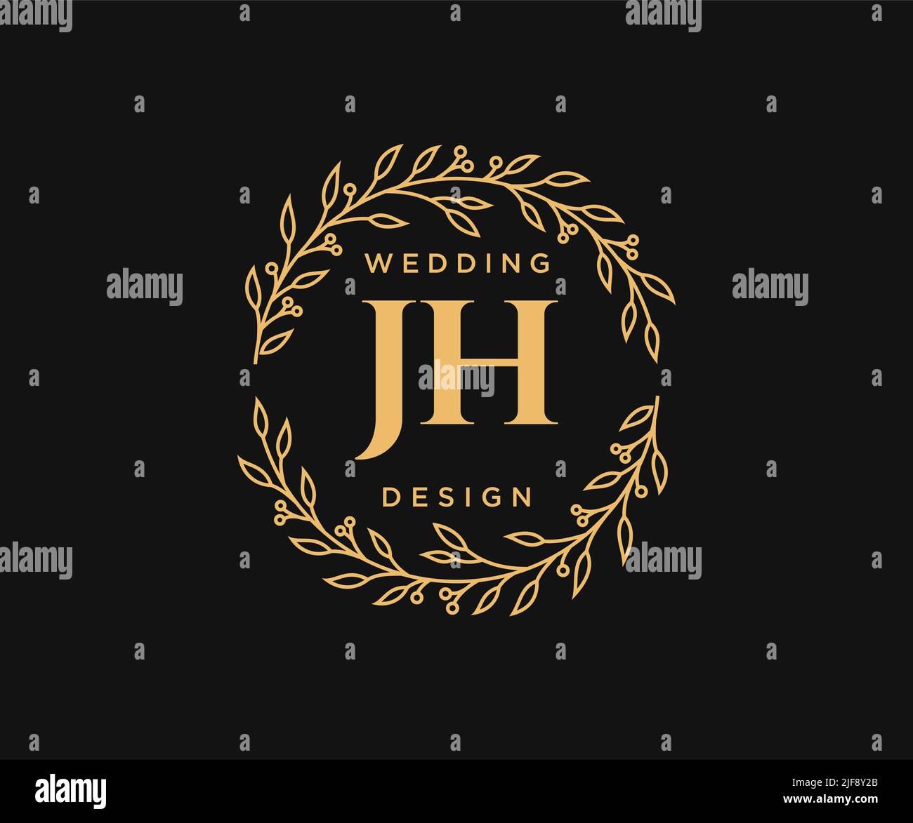 JH Initials letter Wedding monogram logos collection, hand drawn modern ...