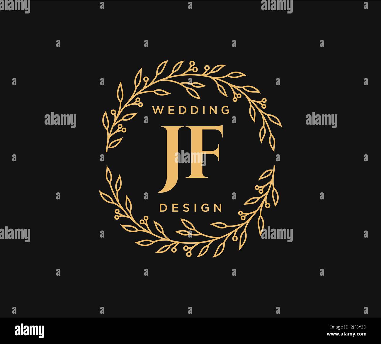 JF Initials letter Wedding monogram logos collection, hand drawn modern ...