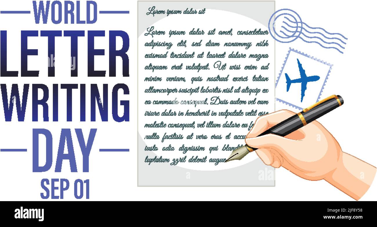 World Letter Writing Day Poster Design illustration Stock Vector Image ...