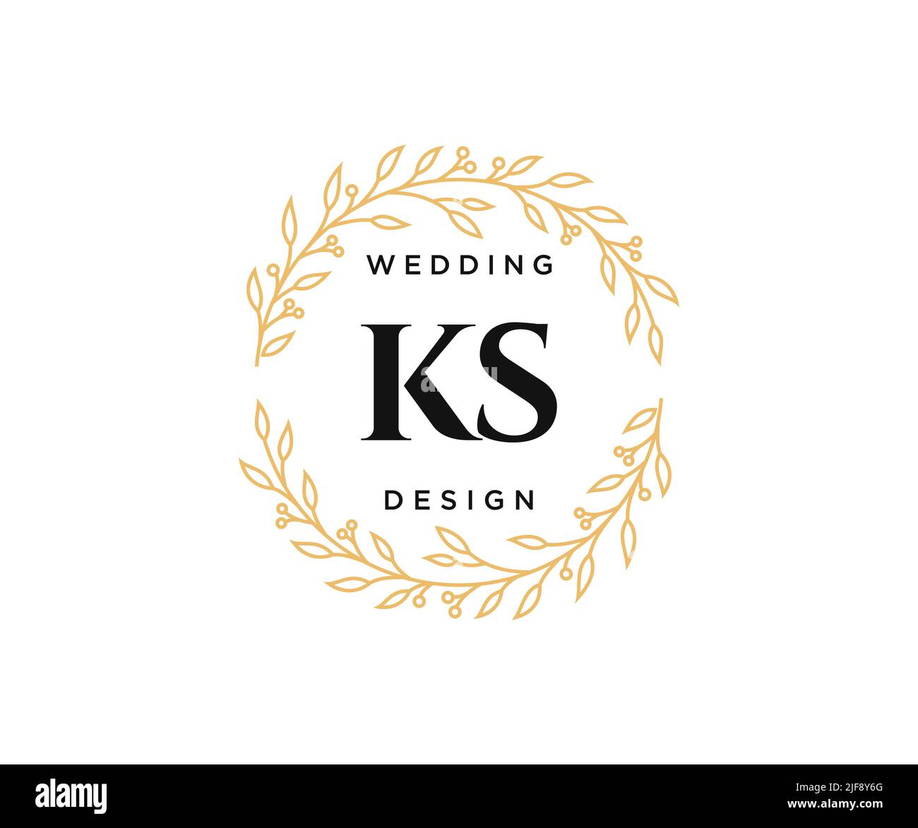 KS Initials letter Wedding monogram logos collection, hand drawn modern ...