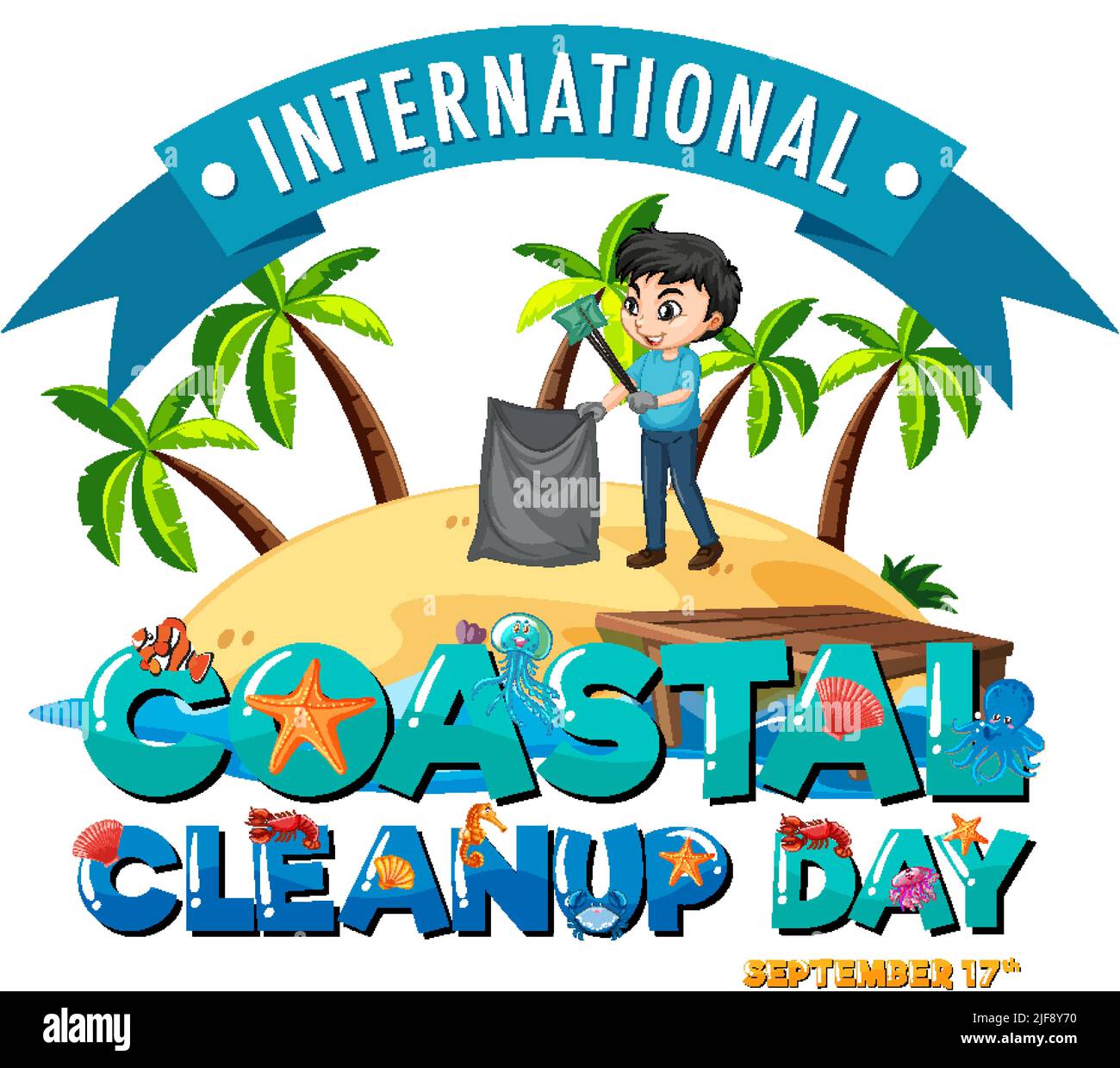 Coastal cleanup Stock Vector Images - Alamy