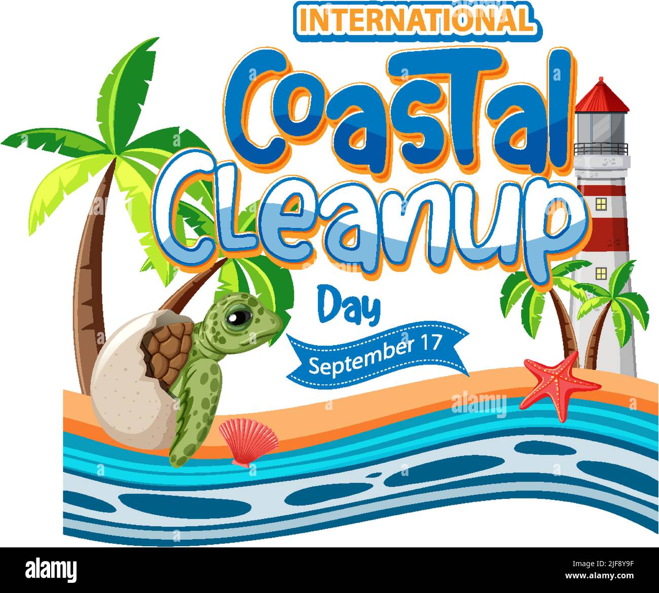 International Coastal Cleanup Day Poster illustration Stock Vector ...