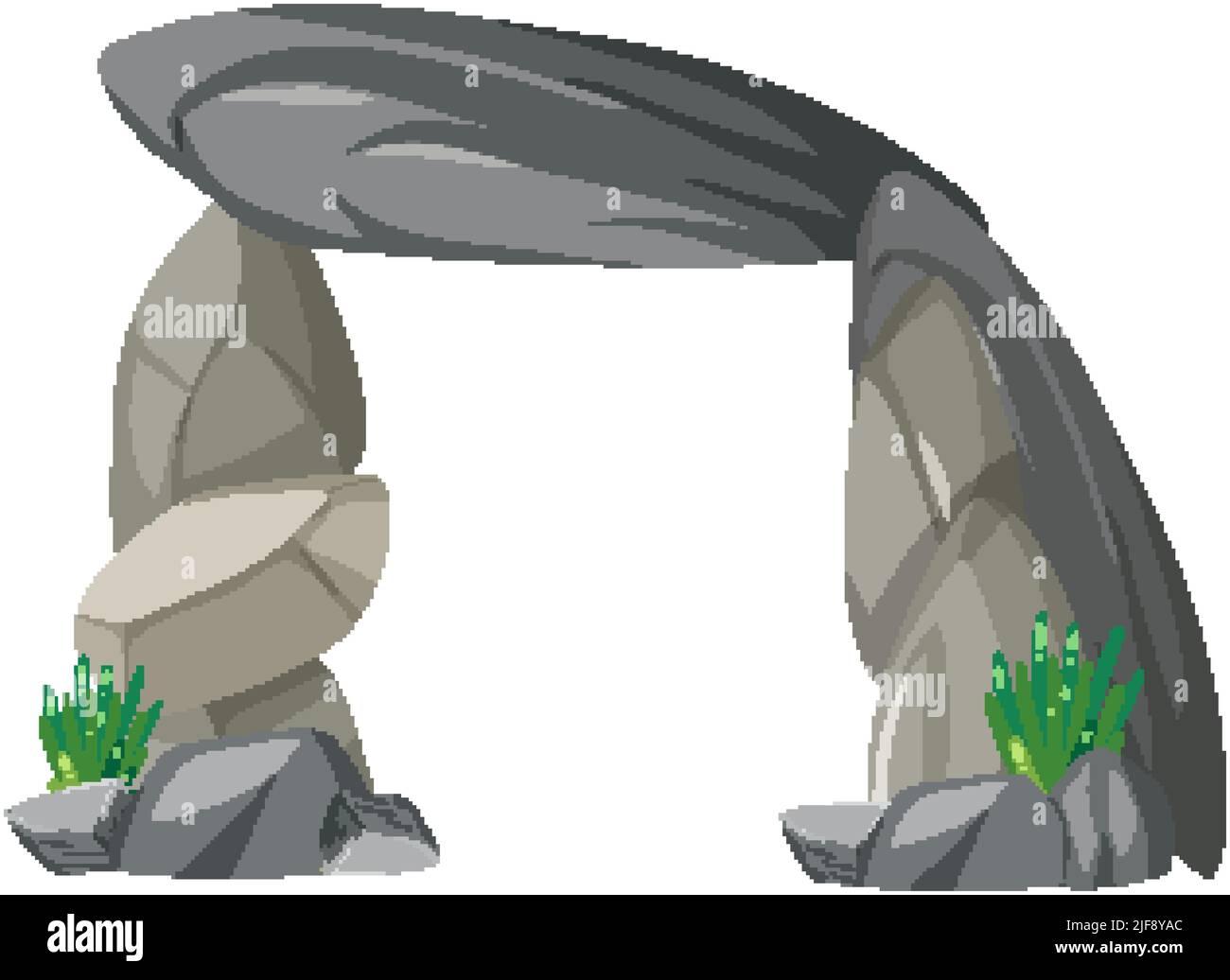 Isolated stone gate in cartoon style illustration Stock Vector Image ...