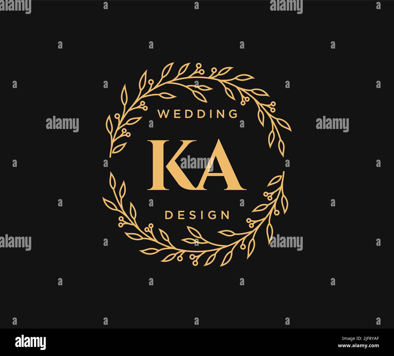 KA Initials letter Wedding monogram logos collection, hand drawn modern ...
