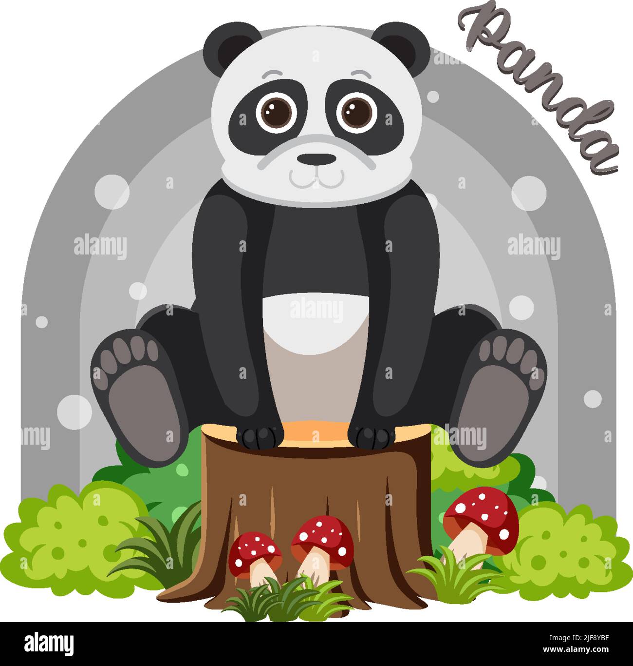 Cute panda in cartoon flat style illustration Stock Vector Image & Art ...